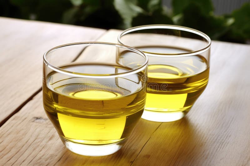 A Hot Cup of Green Tea Alongside a Glass of Chilled White Wine Stock ...