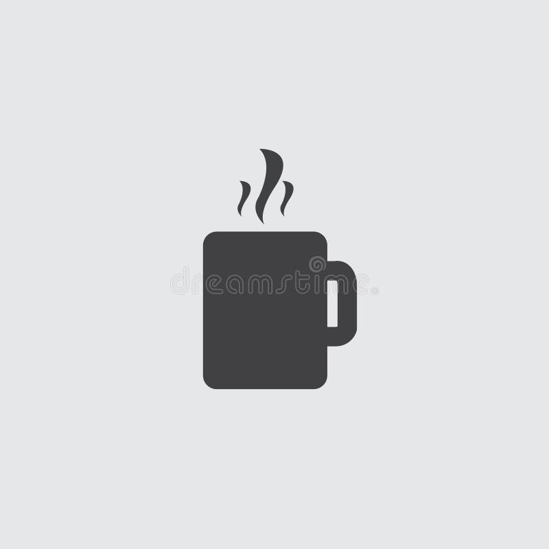 Hot Cup Icon in a Flat Design in Black Color. Vector Illustration Eps10 ...