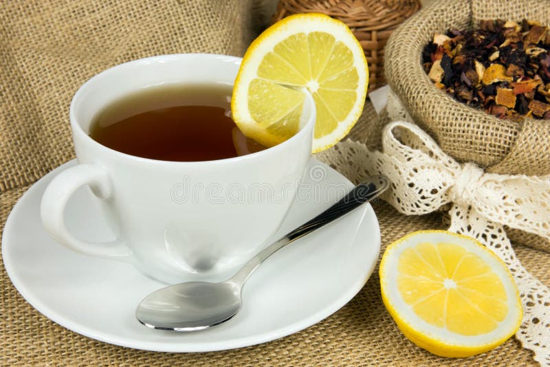 Hot Cup of Tea and Dry Herbal Leaves Stock Image - Image of herbal ...