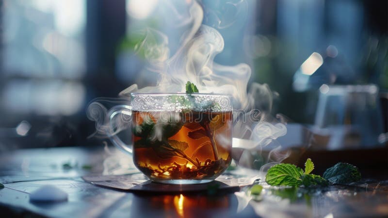 A Hot Cup of Tea with Steam Rising Stock Image - Image of breakfast ...