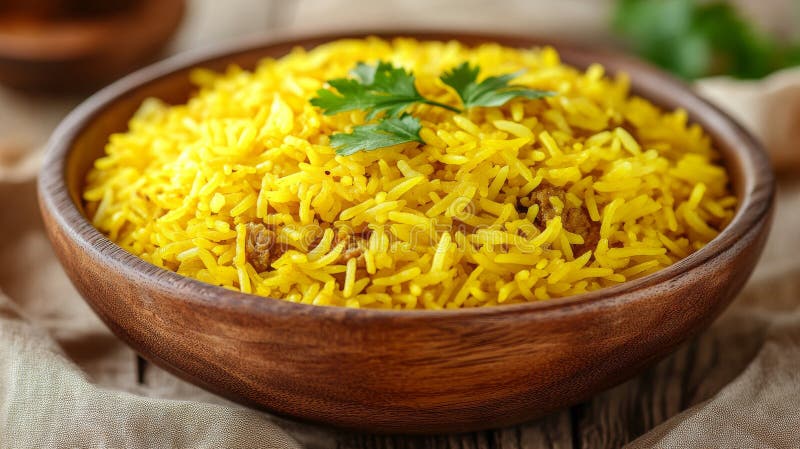 A Hot Curry Dish on Rice, Finished with Fresh Cilantro Stock Photo ...