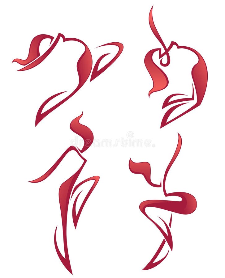 Dancing Abstract People, Symbols Stock Vector - Illustration of clip ...