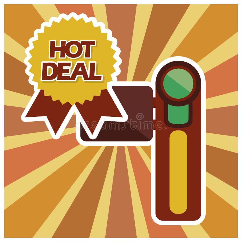 Hot deal stock vector. Illustration of sign, medal, glossy - 59855279