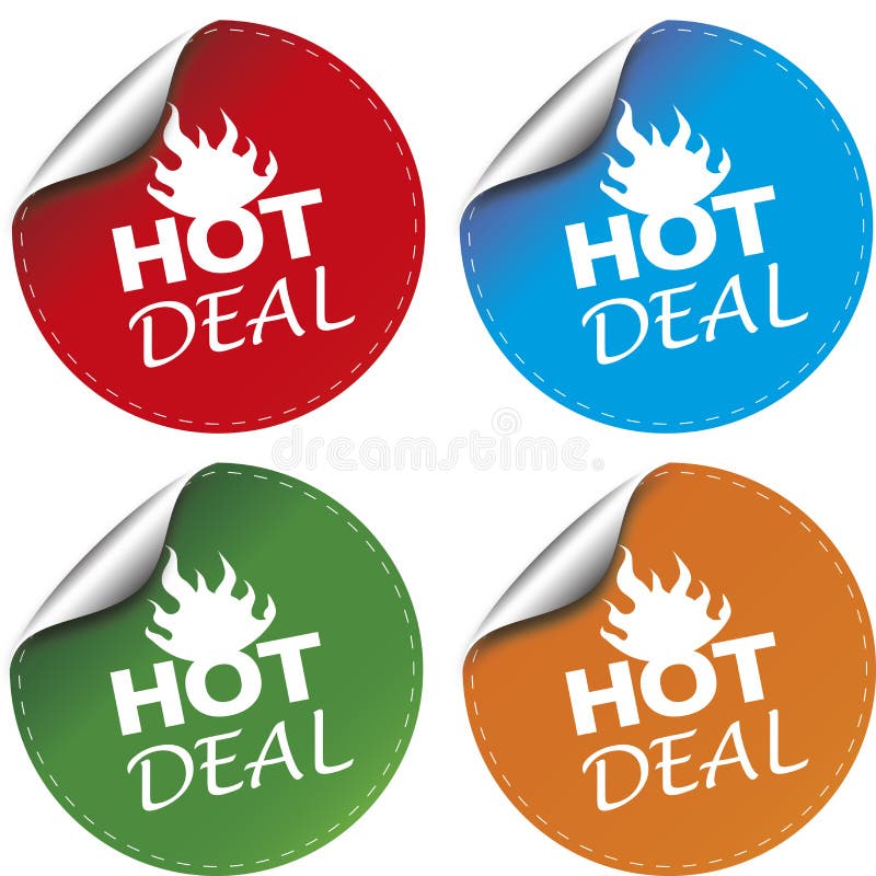 Hot deal sticker stock illustration. Illustration of marketing - 98166492