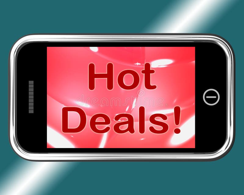 Hot Deals Mobile Message stock illustration. Illustration of smartphone ...