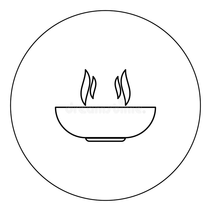 Hot Dish Icon Black Color in Circle Stock Vector - Illustration of ...