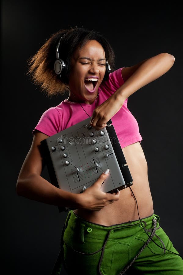 Hot dj stock photo. Image of mixer, nice, girl, expression - 12479774