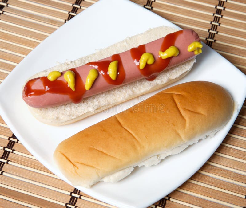 Hot dog stock image. Image of meal, junk, sausage, mustard - 1828141