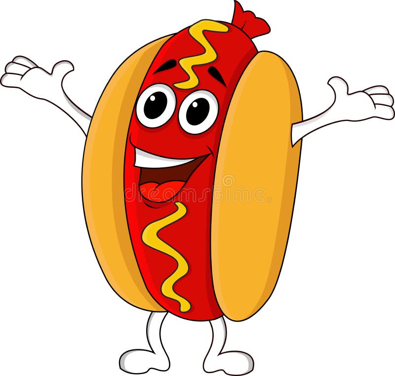 Hot dog cartoon stock vector. Illustration of grilled - 25901291