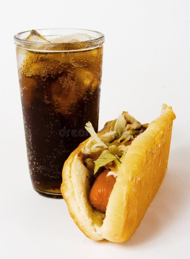 Hot dog and cold cola stock image. Image of abstract, cold - 5310881