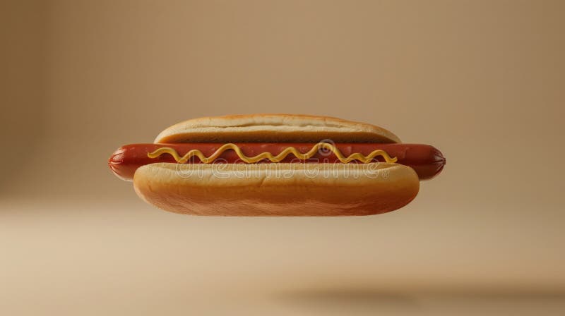 Hot Dog with Condiments Flying through the Air Stock Image - Image of ...