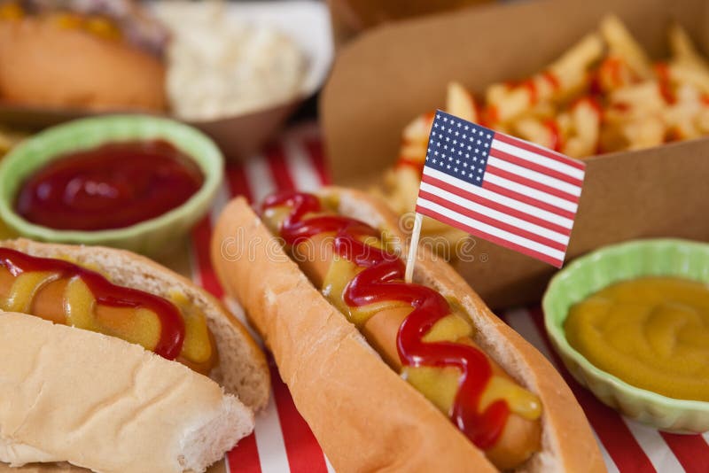 Hot Dog Decorated with 4th July Theme Stock Photo - Image of ...