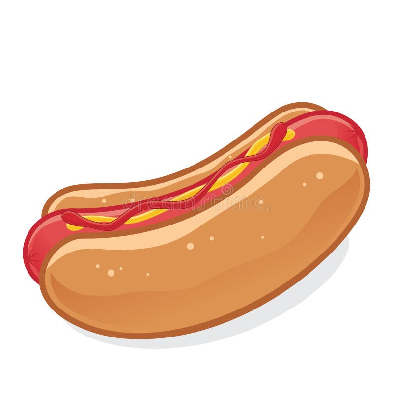 Hot dog stock vector. Ilustrare din sandwich, prânz, rapid - 74369497