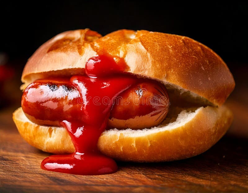 A Hot Dog with Ketchup on it Stock Photo - Image of dripping, tomato ...