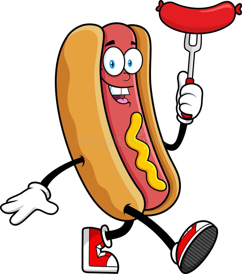 Walking Hot Dog Illustration Stock Illustrations – 266 Walking Hot Dog ...