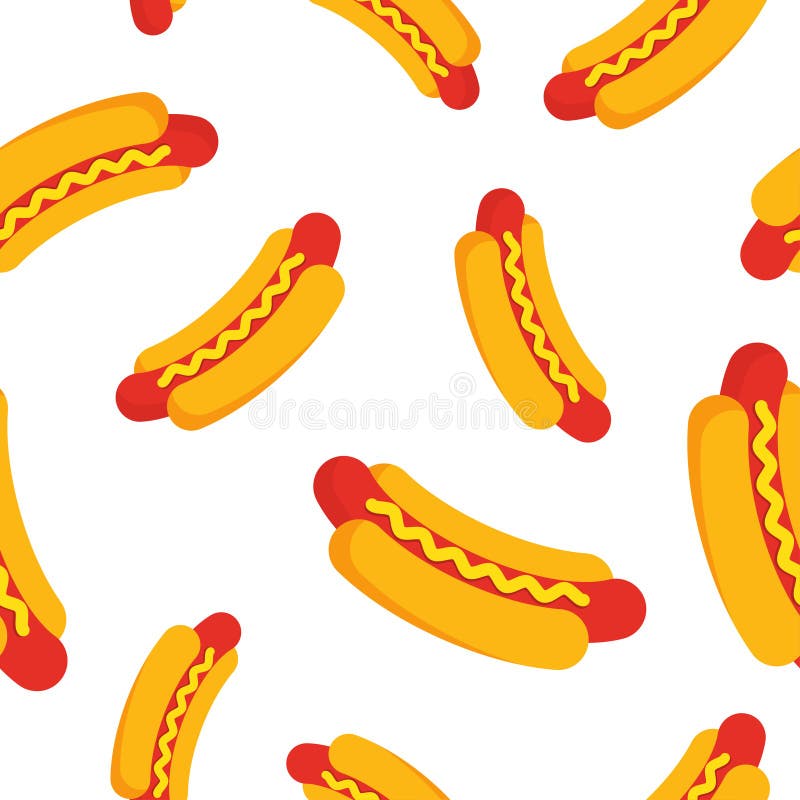 Hot Dog Seamless Background Stock Illustrations – 3,281 Hot Dog ...