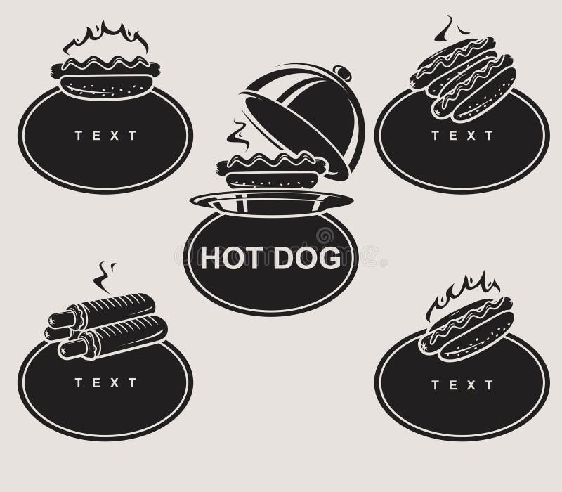 Hot Dog Set. Collection Hot-dog Frame Stock Illustration - Illustration ...