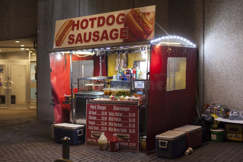 Hot Dog Stand in the City of Toronto Editorial Stock Photo - Image of ...