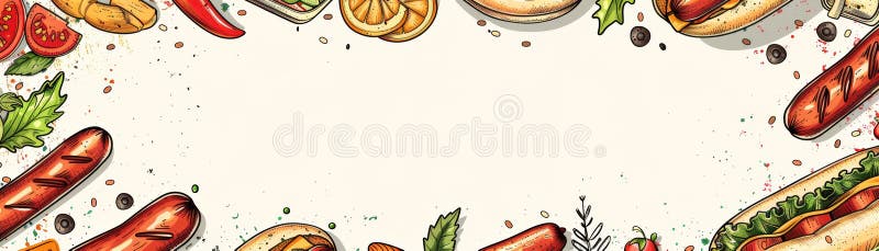 Hot Dog Border Stock Illustrations – 366 Hot Dog Border Stock ...