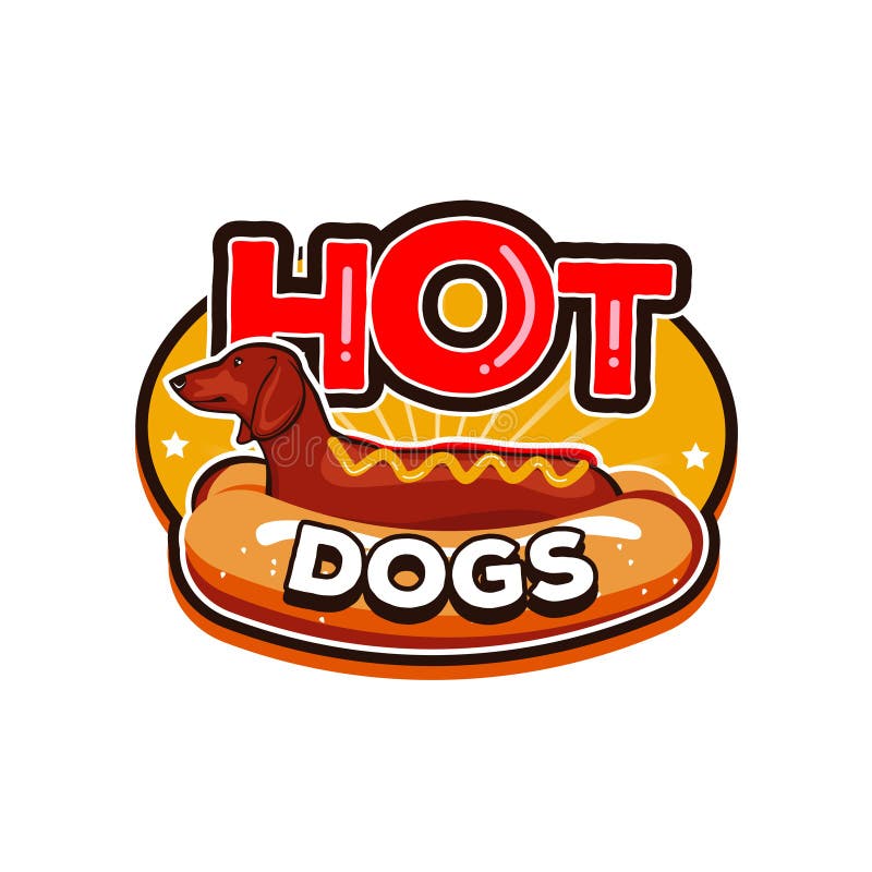 Hot Dogs Logo Design Template Emblem Badge Stock Illustration ...