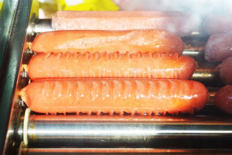 Hot dogs on the stick stock image. Image of bratwurst - 68975829