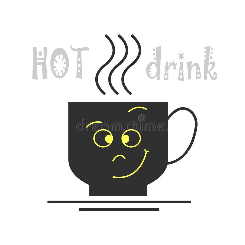 Hot Drink Cup with Smile on White Field Stock Illustration ...