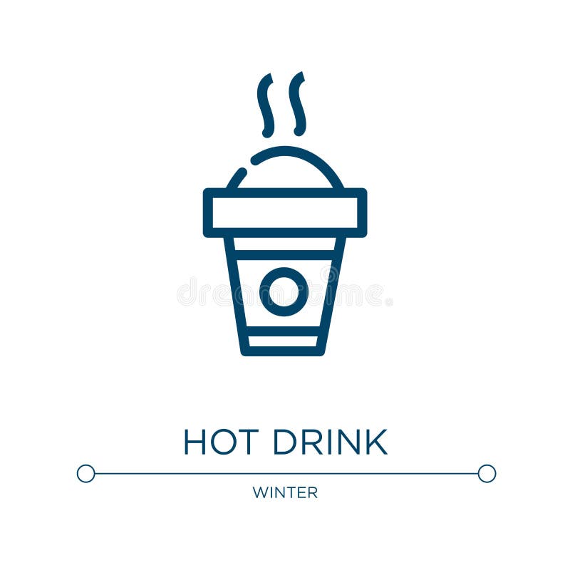 Hot Drink Icon. Linear Vector Illustration from Winter Collection ...