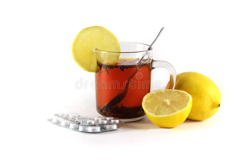 Drugs for Colds - Pills, Spray. Folk Remedies - Lemon, Tea, Raspberry ...