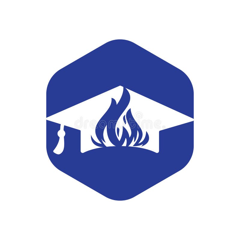 Hot Education Vector Logo Design. Graduation Cap and Torch Combination ...