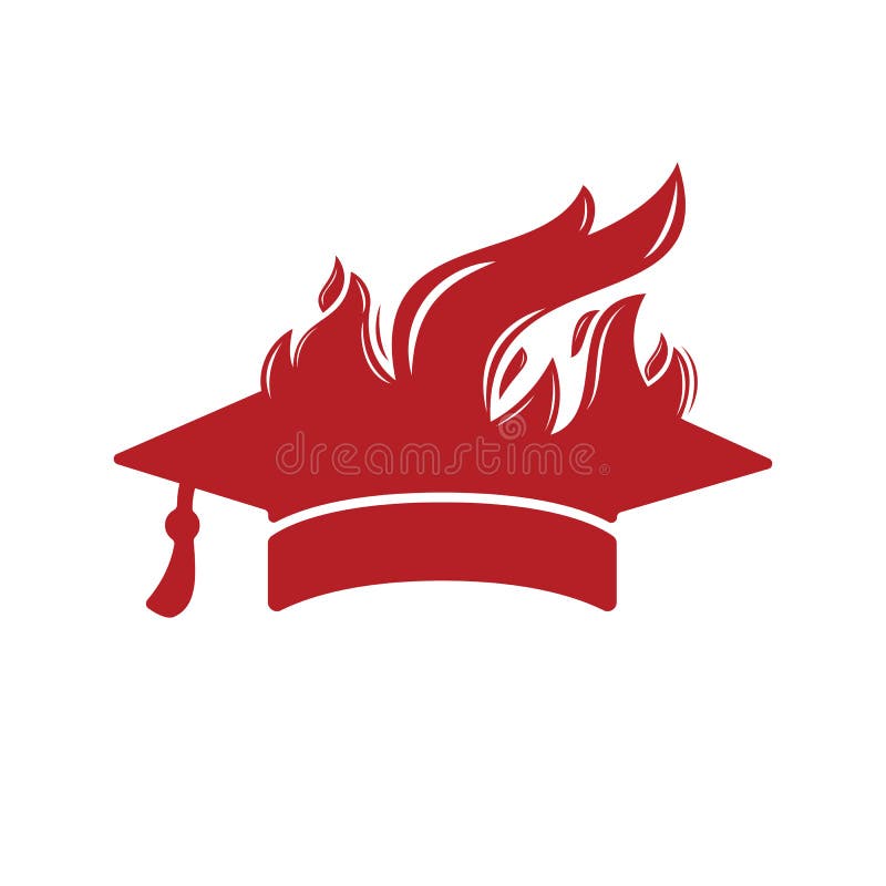 Hot Education Vector Logo Design. Graduation Caps with Fire Icon Vector ...