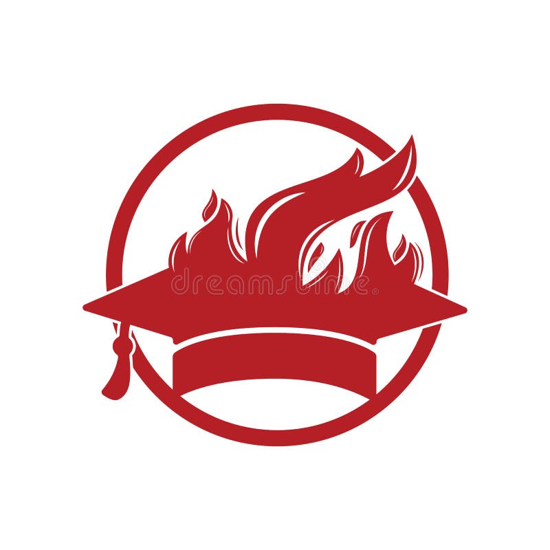 Hot Education Vector Logo Design. Graduation Caps with Fire Icon Vector ...
