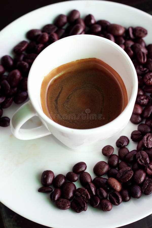 Two cups of espresso stock image. Image of glass, saucer - 22402761