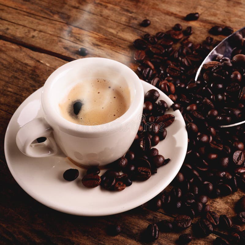 Hot espresso coffee stock image. Image of beans, break - 37485753