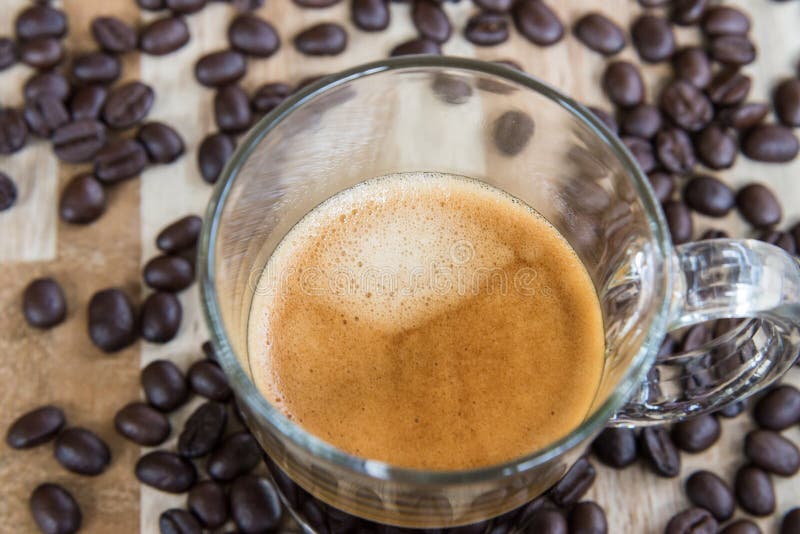 Hot Espresso Shot with Soft Crema Stock Photo - Image of foam, aroma ...