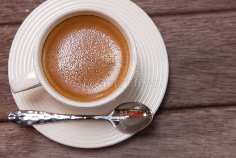 Hot Espresso on Table Wood03 Stock Image - Image of rustic, sugar: 41870937