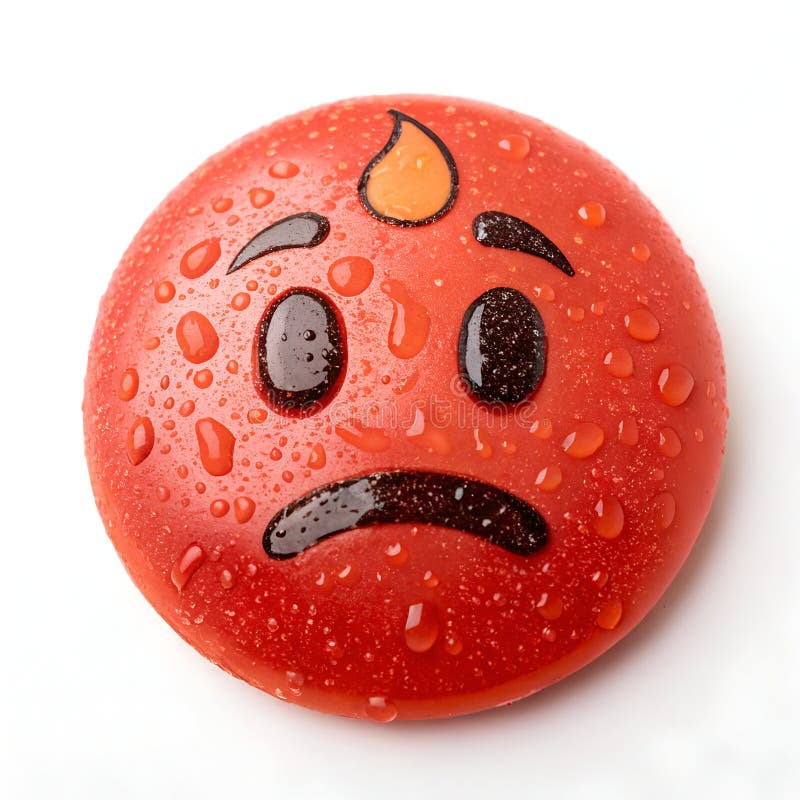 Hot Face Emoj stock illustration. Illustration of sunny - 357198414