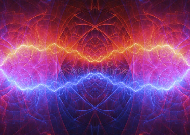Fire and ice lightning stock illustration. Illustration of light - 40296312