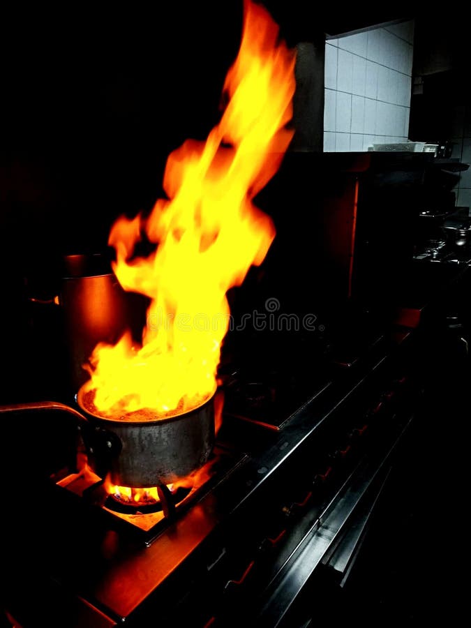 Hot fire cook kitchen burn stock image. Image of kitchen - 133964623