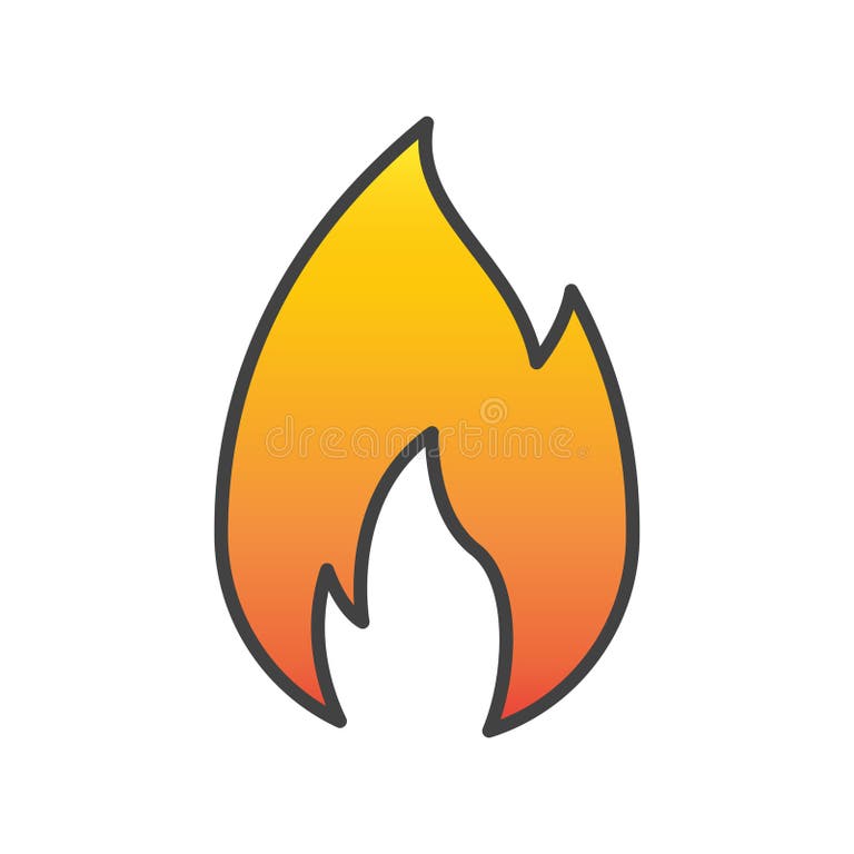 Hot Fire Icon Symbol Flat Vector Illustration Stock Vector ...