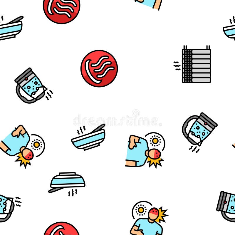 Hot Fire Lable Flame Tag Vector Seamless Pattern Stock Vector ...