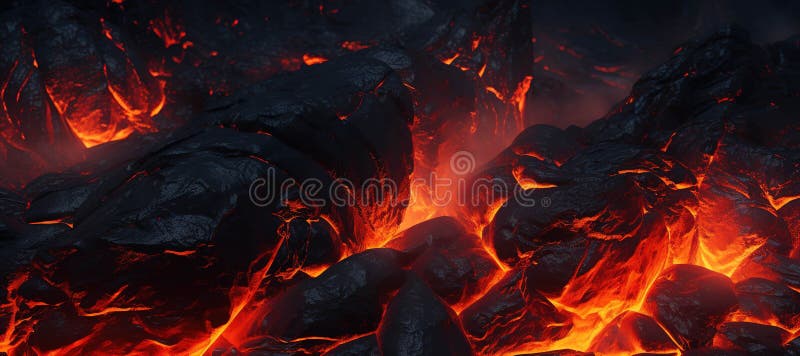 Hot Fire Lava Rocks Background Stock Illustration - Illustration of ...