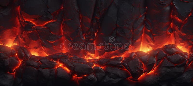 Hot Fire Lava Rocks Background Stock Illustration - Illustration of ...