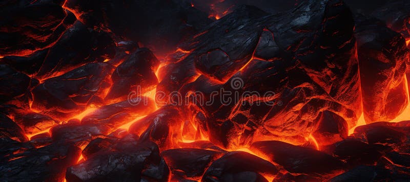 Hot Fire Lava Rocks Background Stock Illustration - Illustration of ...
