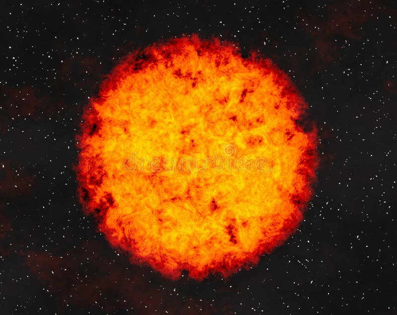 Hot Fire Planet on Space Stars Backgrounds Stock Illustration ...