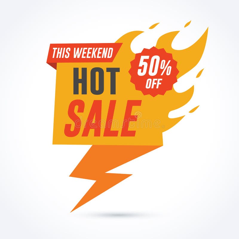 Hot Fire Sale Banner stock vector. Illustration of fire - 144658734