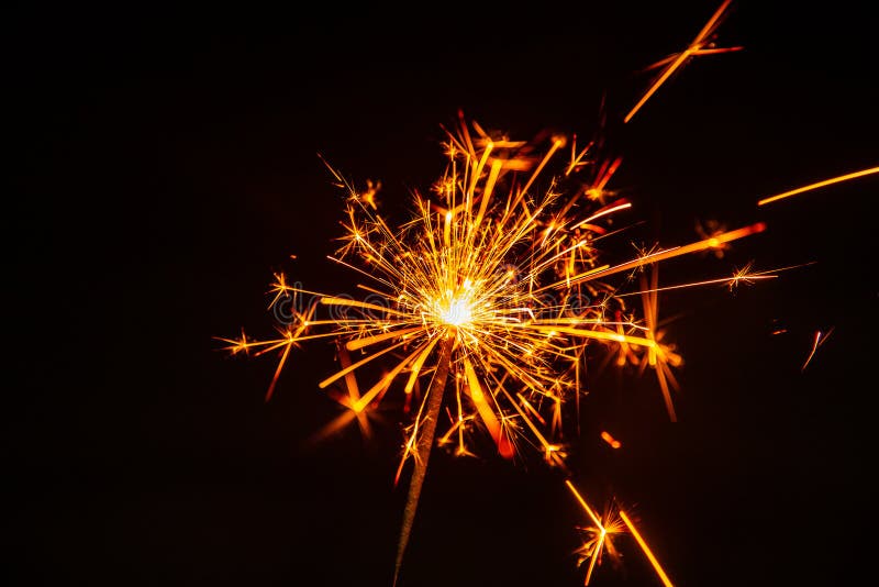 Hot Fire Sparks Explosive Fuse and Flash Stock Photo - Image of glitter ...