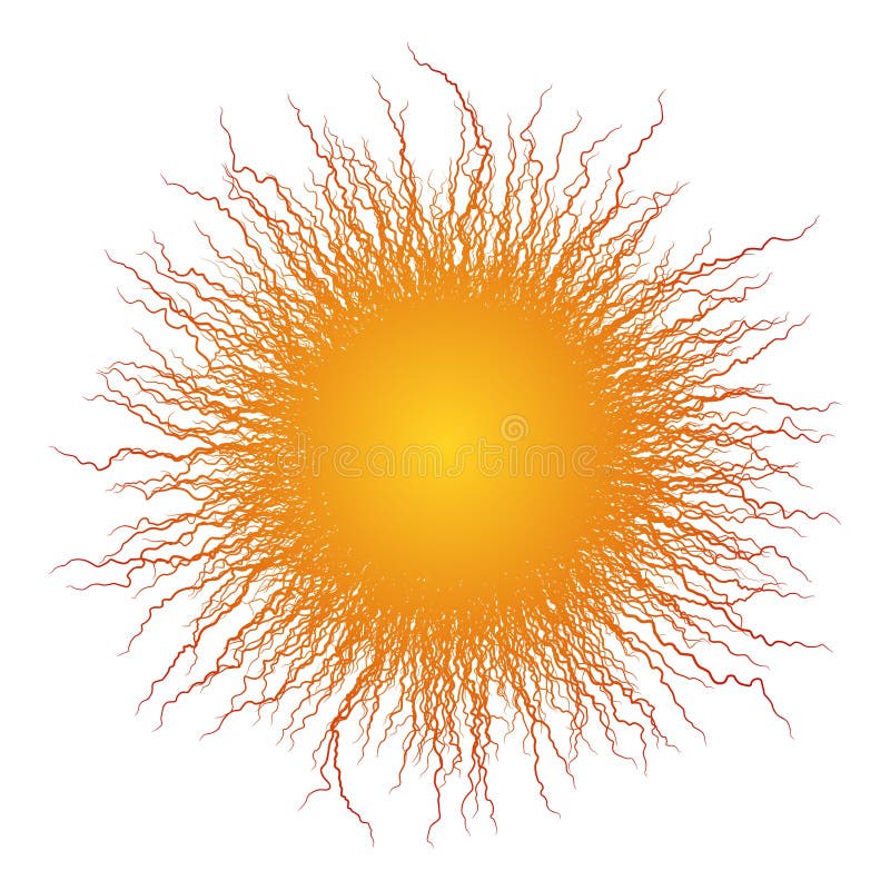 Hot fire sun with rays. stock illustration. Illustration of planet ...