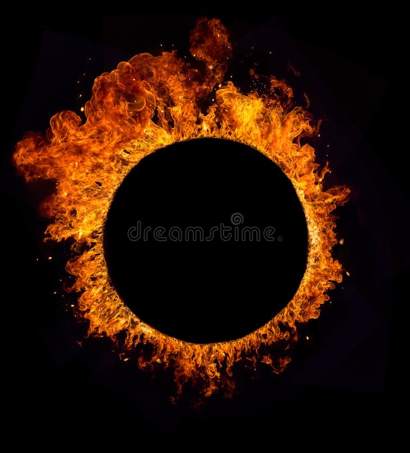 Hot Fires Flames in Round Shape Stock Photo - Image of heat, round ...