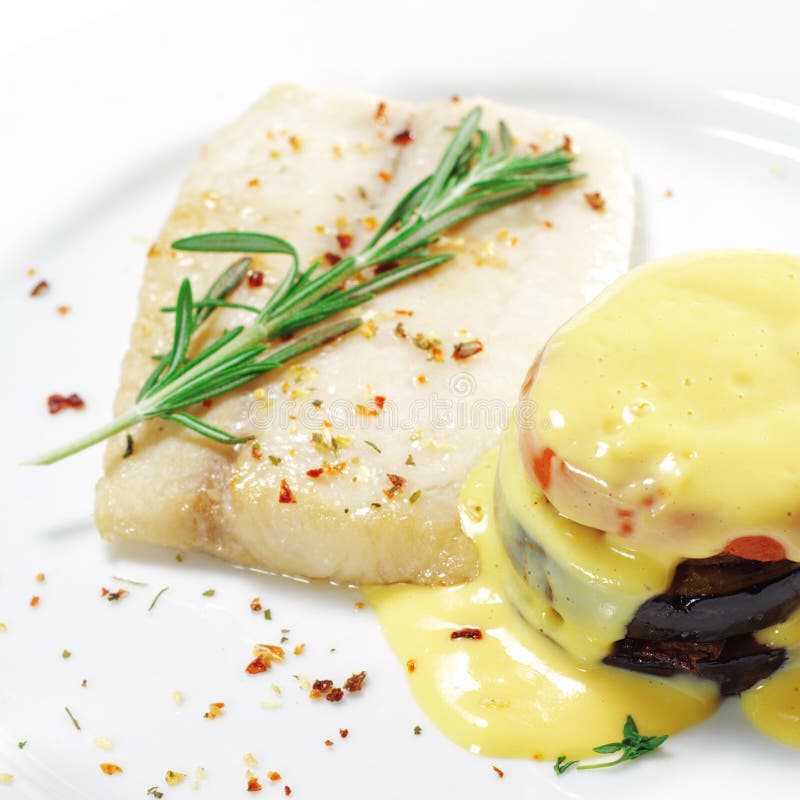 Hot Fish Dishes - Sole with Zucchini Stock Image - Image of dishes ...