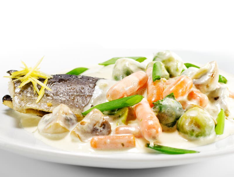 Hot Fish Dishes - Trout Fillet Stock Image - Image of green, seafood ...
